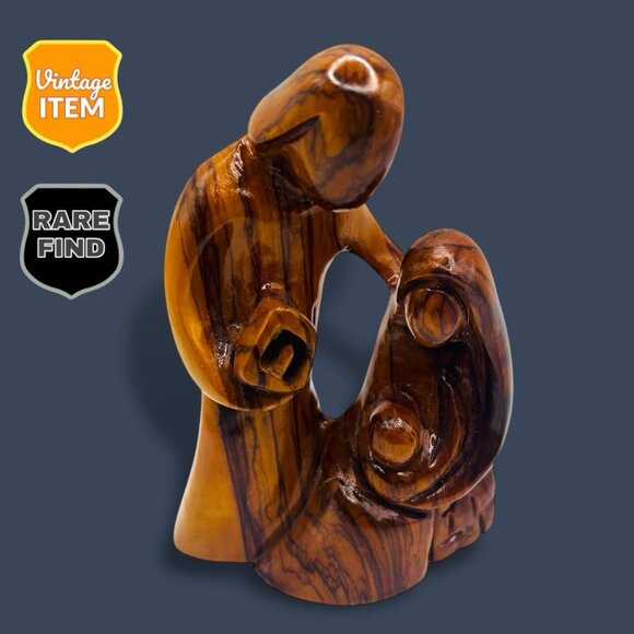 Unbranded | Art | Vintage Hand Carved 5 Inch Wood Nativity Scene With ...